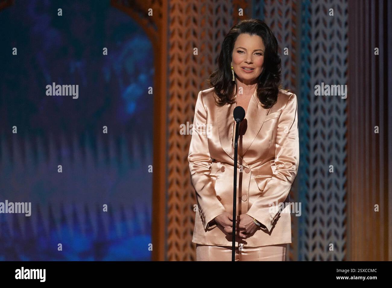 SAG-AFTRA President Fran Drescher speaks during the 31st annual Screen Actors Guild Awards on ...