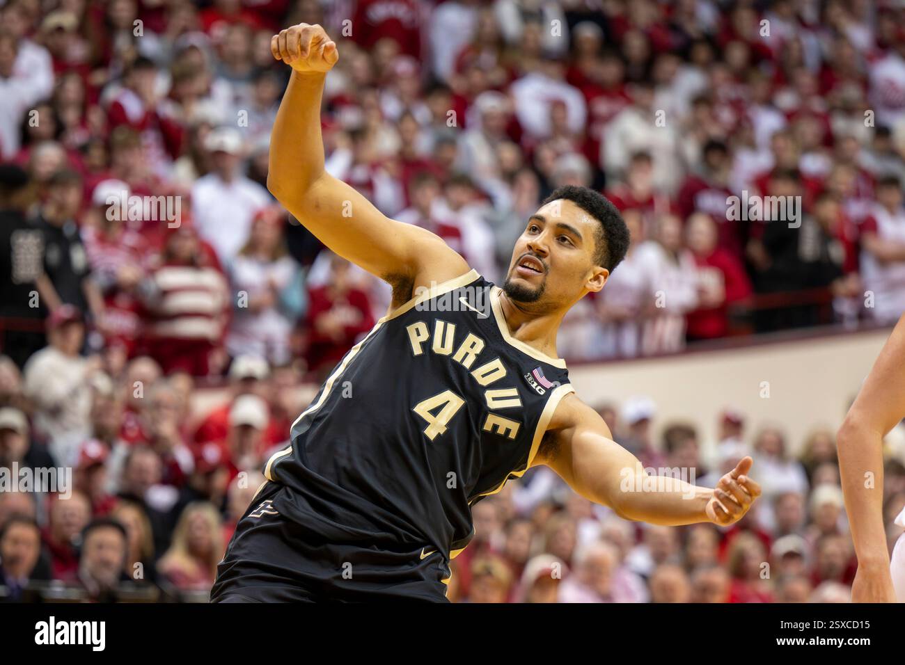 Purdue forward Trey Kaufman-Renn (4) watches a shot he's taken during ...