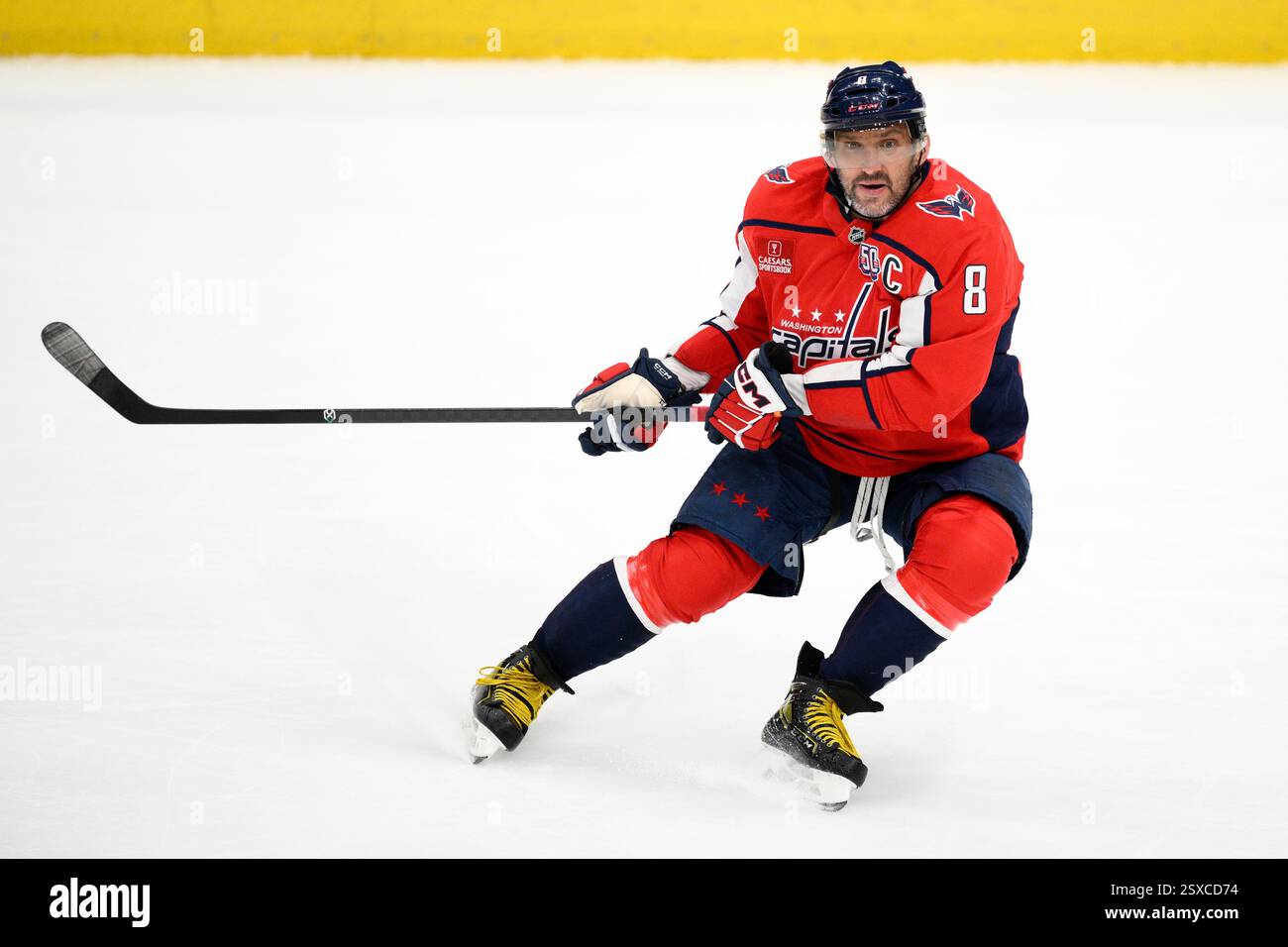 Washington Capitals left wing Alex Ovechkin (8) in action during the ...