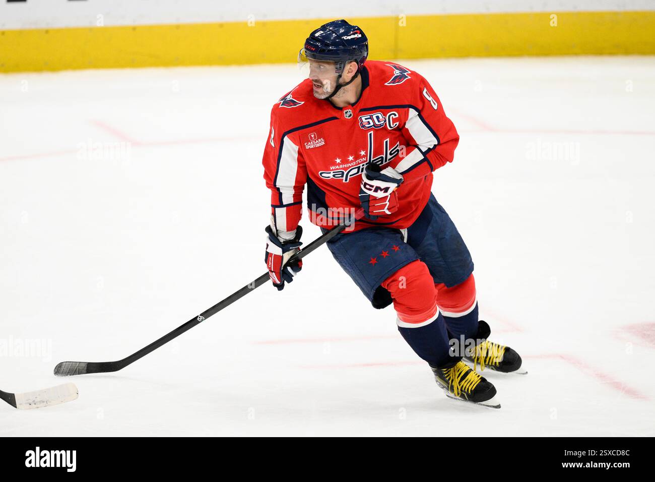 Washington Capitals left wing Alex Ovechkin (8) in action during the ...