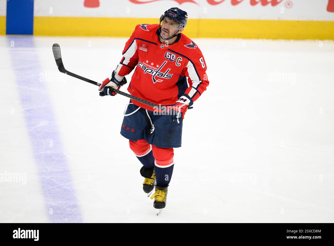 Washington Capitals left wing Alex Ovechkin (8) in action during the ...