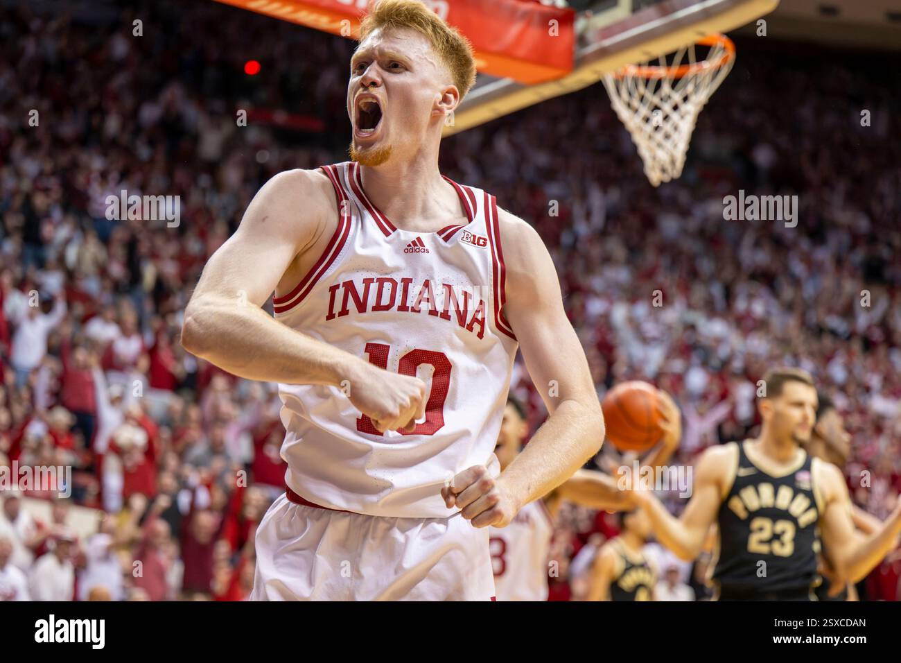 Indiana forward Luke Goode (10) reacts after scoring and being fouled ...