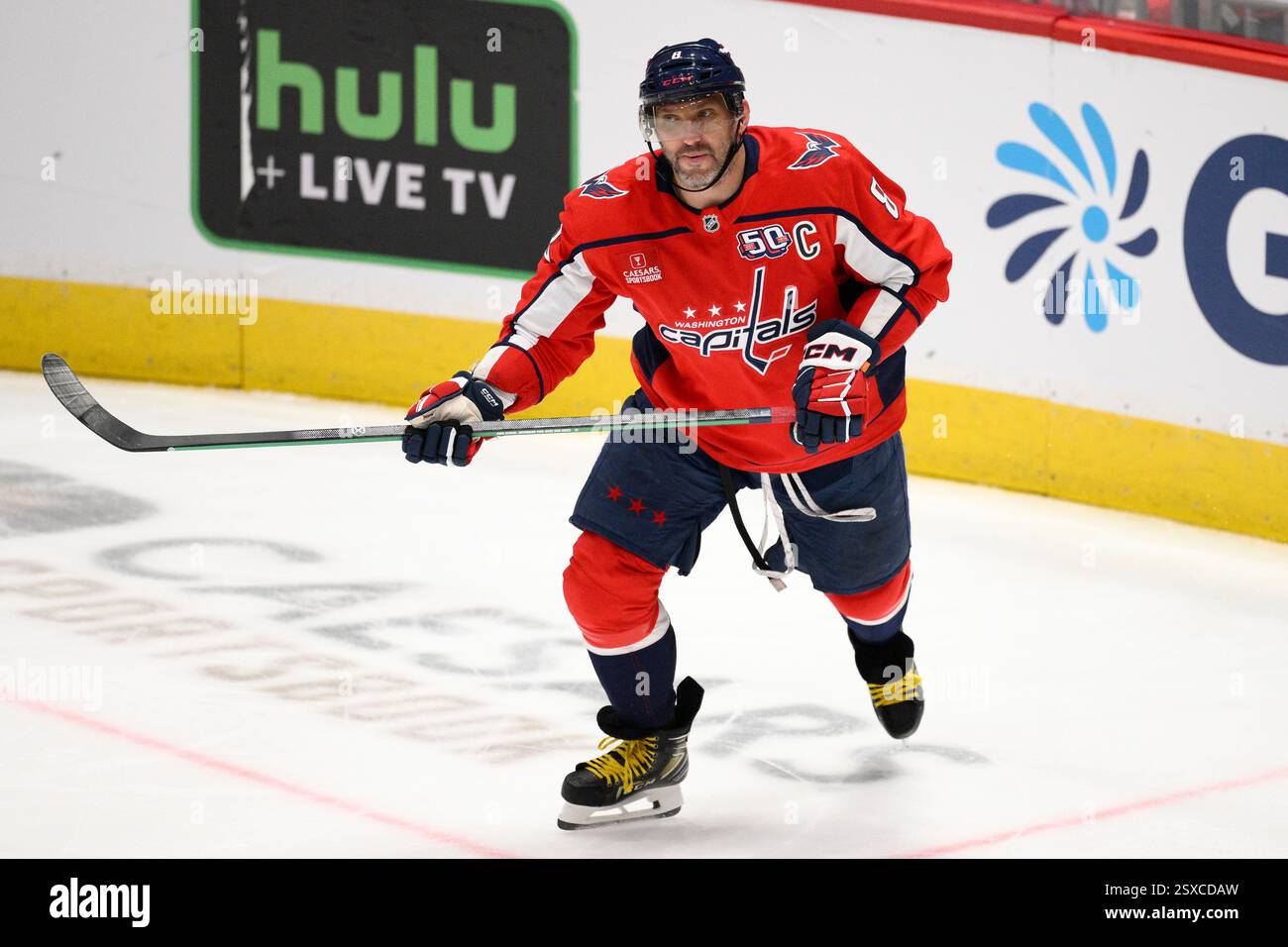 Washington Capitals left wing Alex Ovechkin (8) in action during the ...
