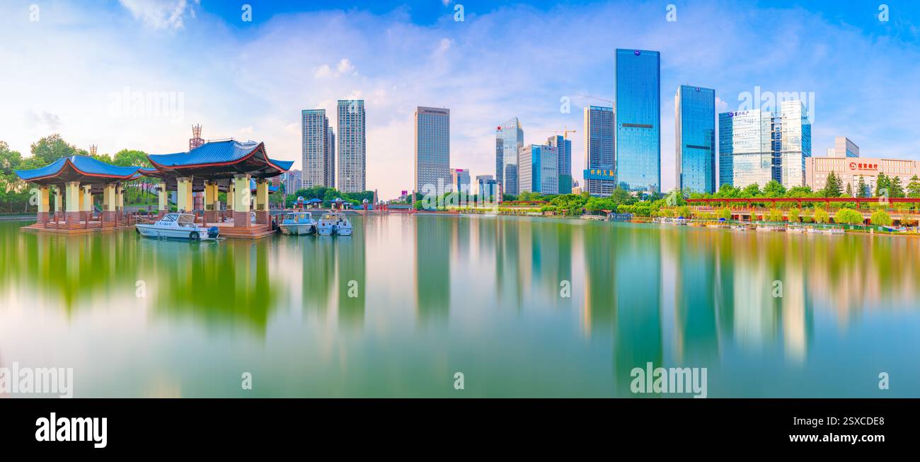 Urban environment of Qiandeng Lake Park, Foshan City, Guangdong ...