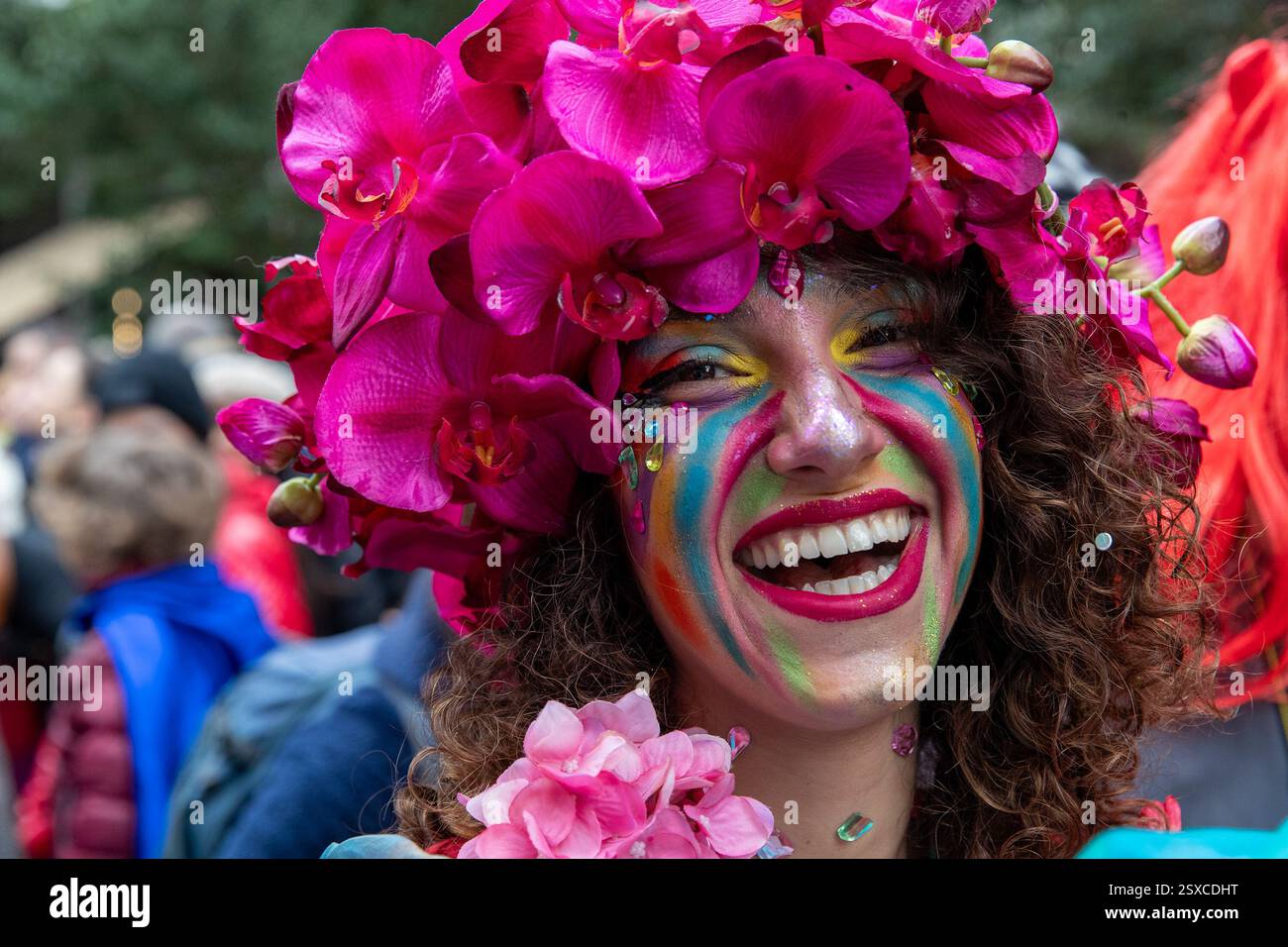Athens, Greece. 23rd Feb, 2025. A person in costumes enjoys carnival ...