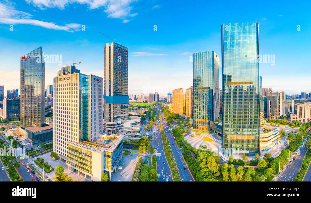 Urban environment of Qiandeng Lake Park, Foshan City, Guangdong ...