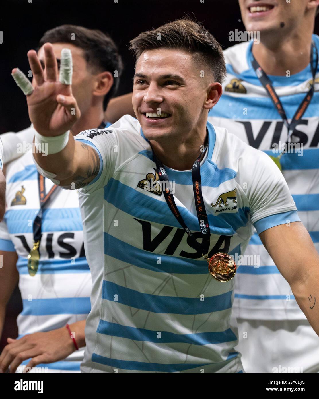 Vancouver, Canada. 23rd Feb, 2025. Argentina's Marcos Moneta holds up ...