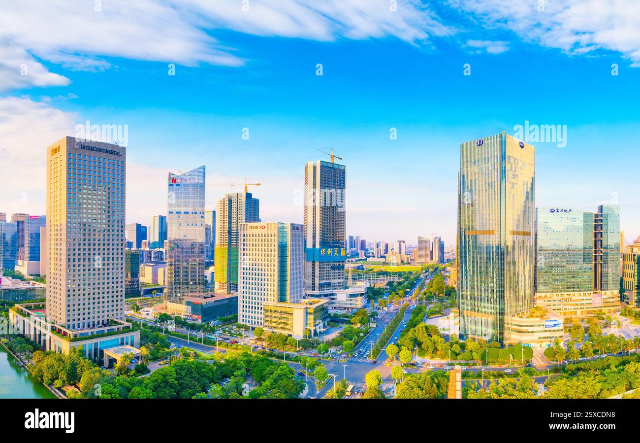 Urban environment of Qiandeng Lake Park, Foshan City, Guangdong ...