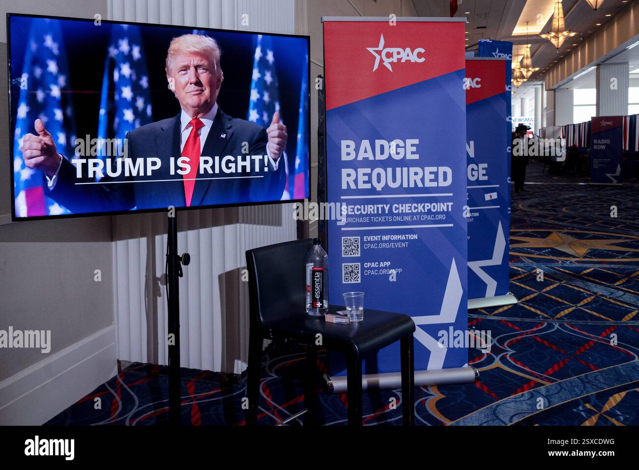 The entrance to CPAC 25 Day 3, in Washington DC, on February 22, 2025 ...