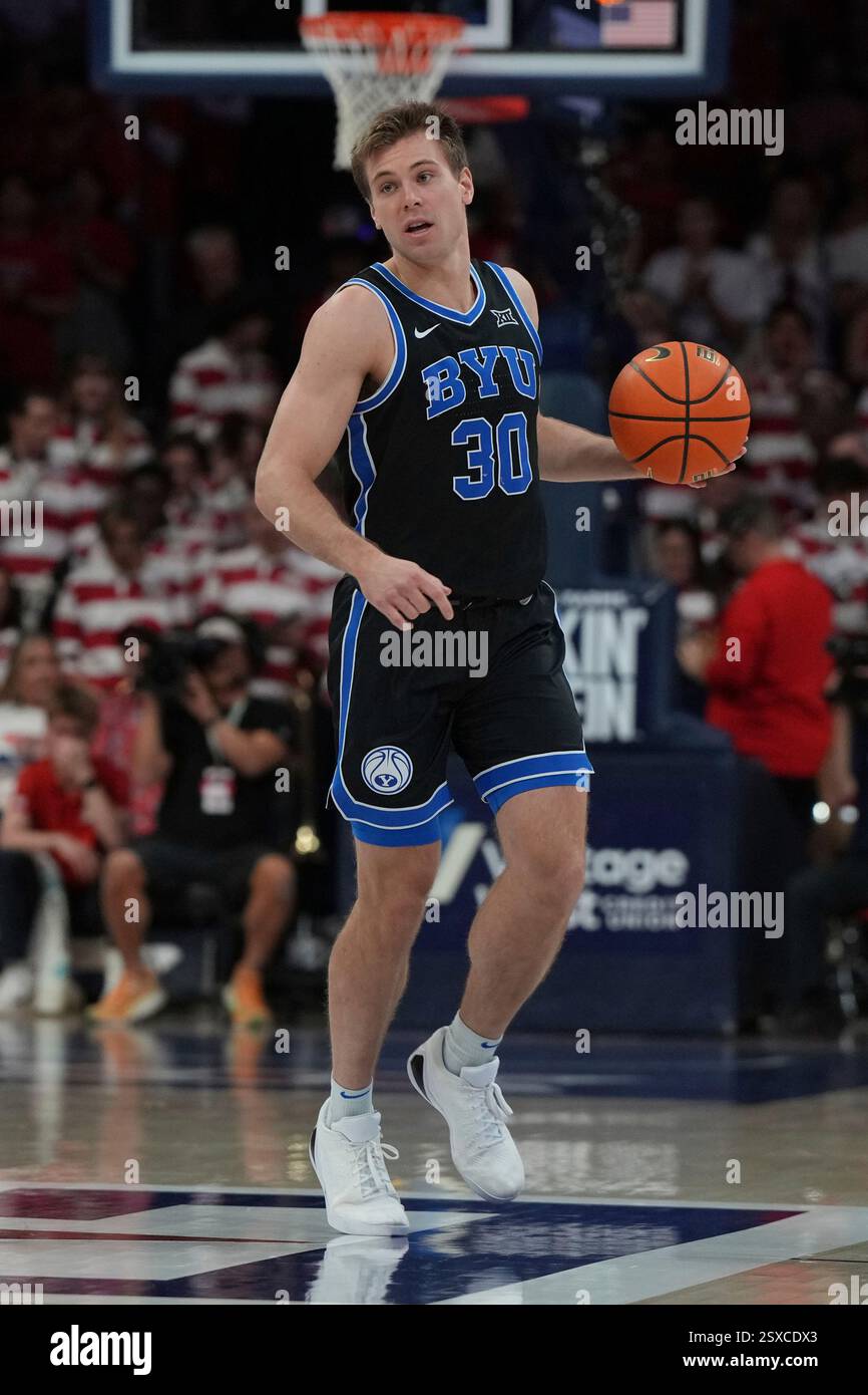 BYU guard Dallin Hall (30) during the first half of an NCAA college ...