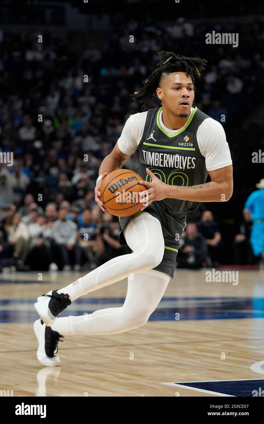 Minnesota Timberwolves guard Terrence Shannon Jr. (00) works toward the ...