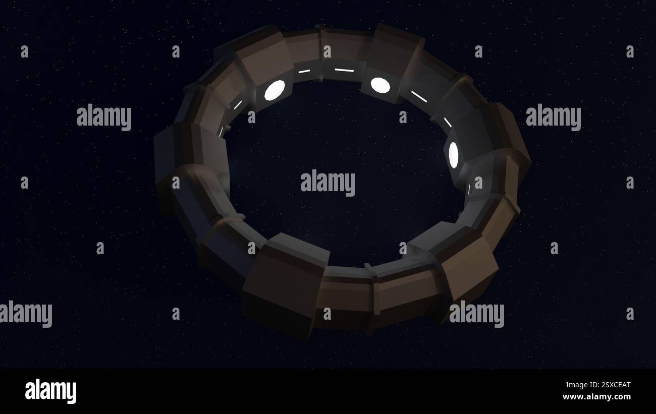 Illustration floating orbital station hi-res stock photography and ...