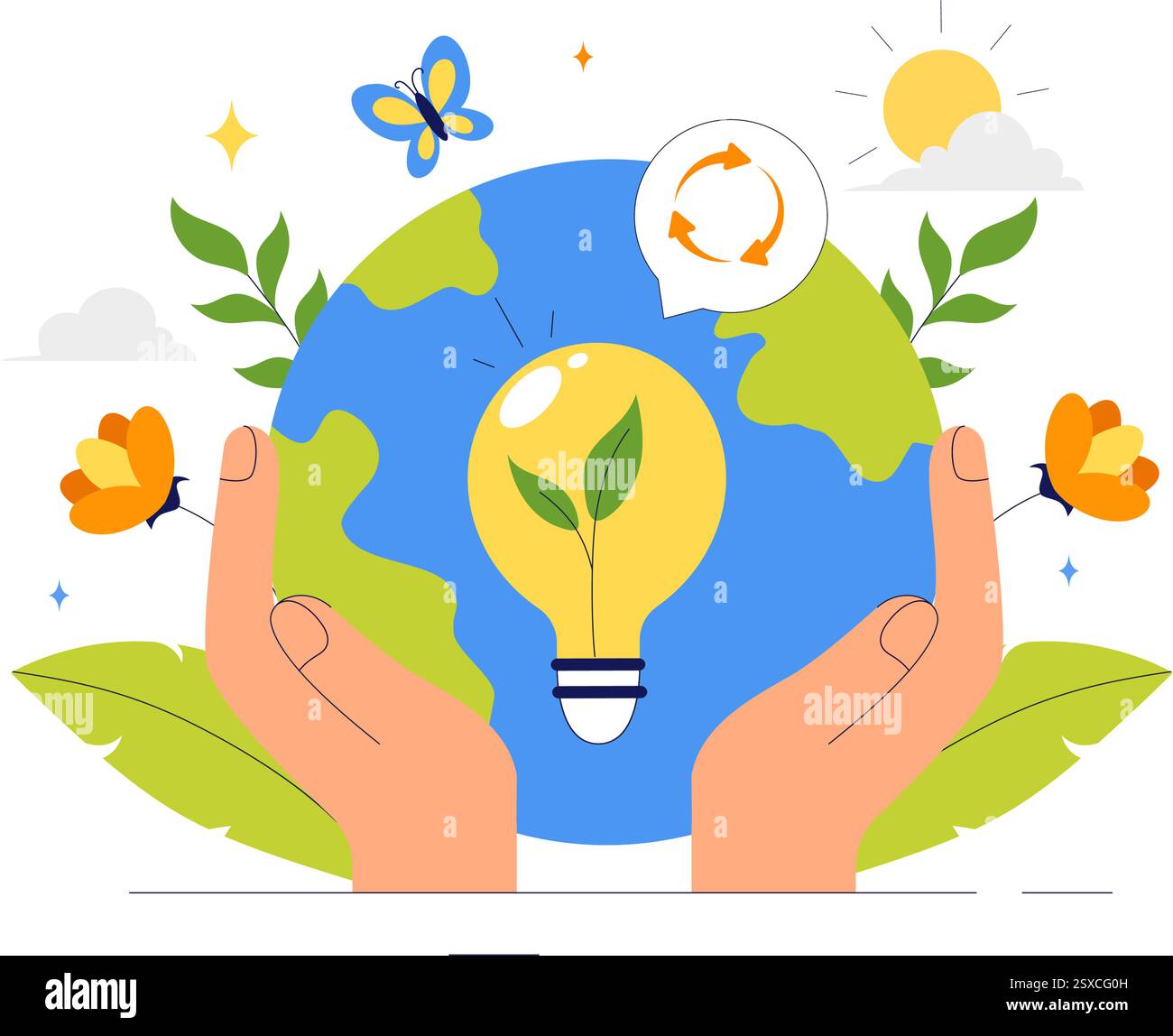 Restoration Vector Illustration featuring Tree Planting in a Forest ...