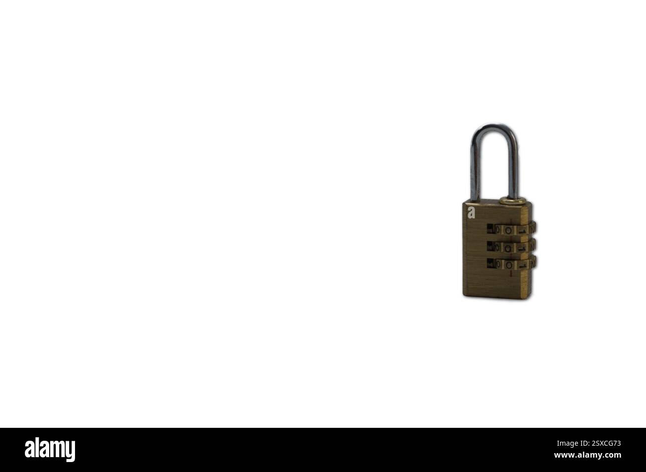 Small Brass Combination Lock on Clean White Background Stock Photo - Alamy