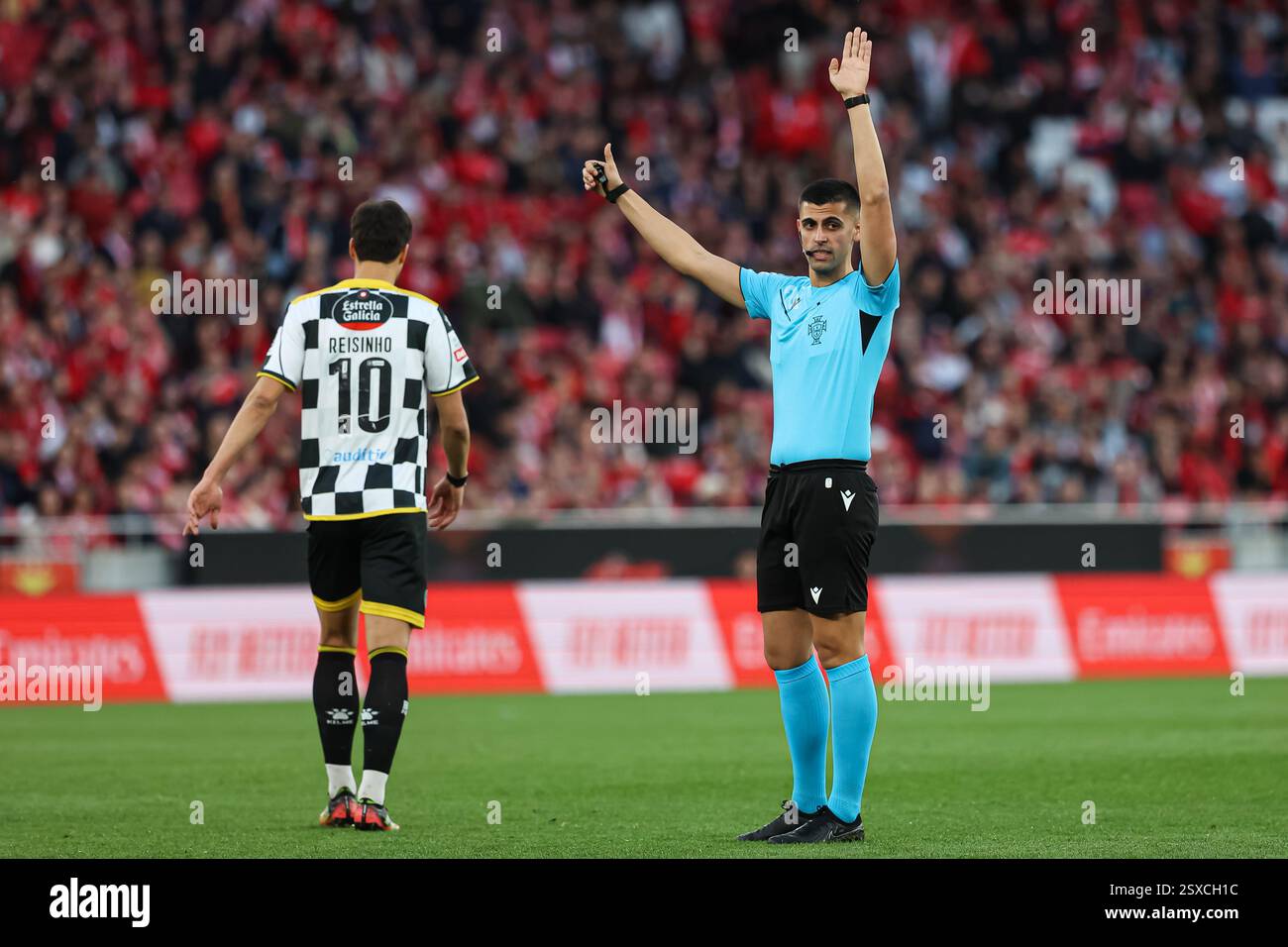 Lisbon, Portugal. 22nd Feb, 2025. Referee Jose Bessa in action during ...