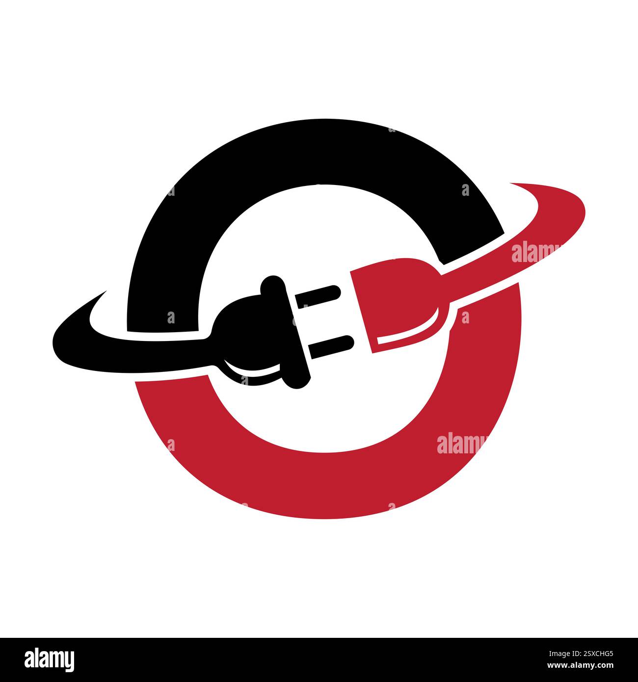 Initial Electric Logo On Letter O Concept With Electric Plug Symbol ...