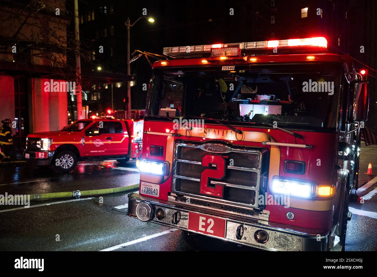 Seattle, USA. 23th Feb 2025. Just after 4pm Seattle Fire responded to ...