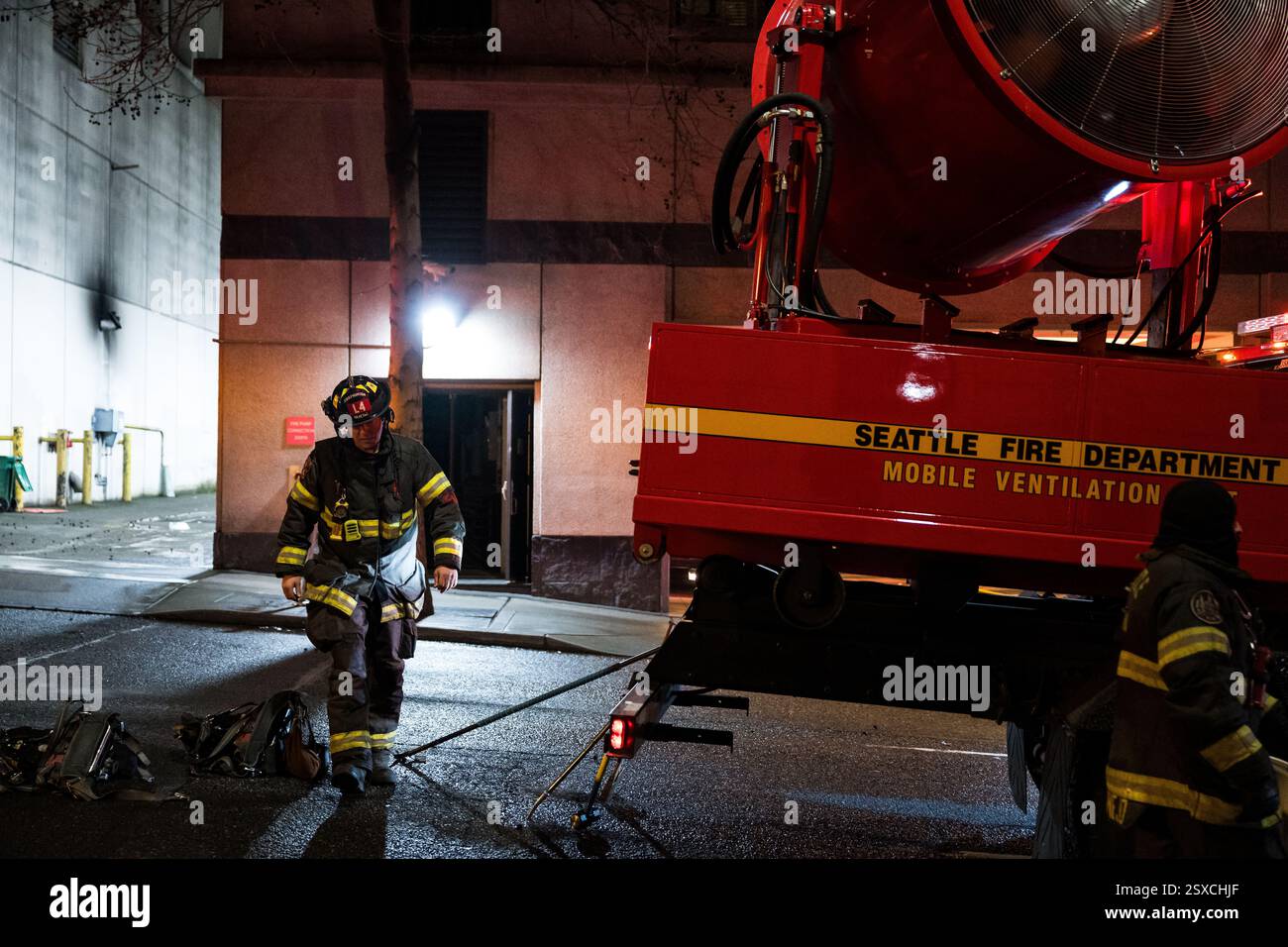 Seattle, USA. 23th Feb 2025. Just after 4pm Seattle Fire responded to ...