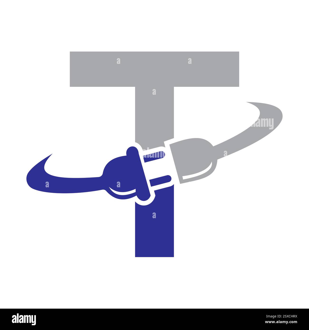 Initial Electric Logo On Letter T Concept With Electric Plug Symbol ...