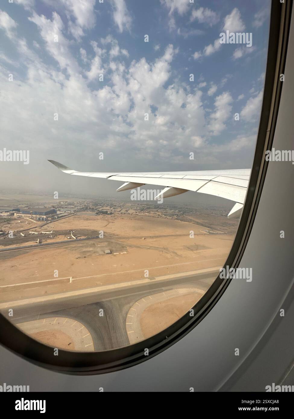 Egypt landscape and cloudscape from the airplane's window Stock Photo ...