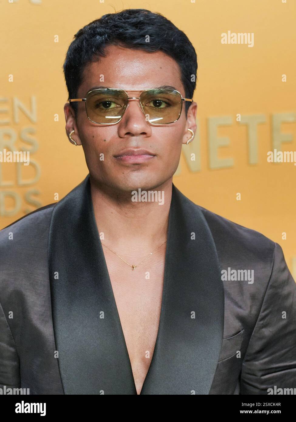 Los Angeles, USA. 23rd Feb, 2025. Nicky Campbell walking on the red ...