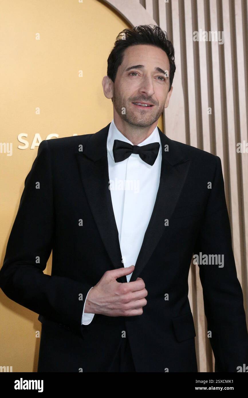 Ca. 23rd Feb, 2025. Adrien Brody at arrivals for The 31st Annual Screen ...