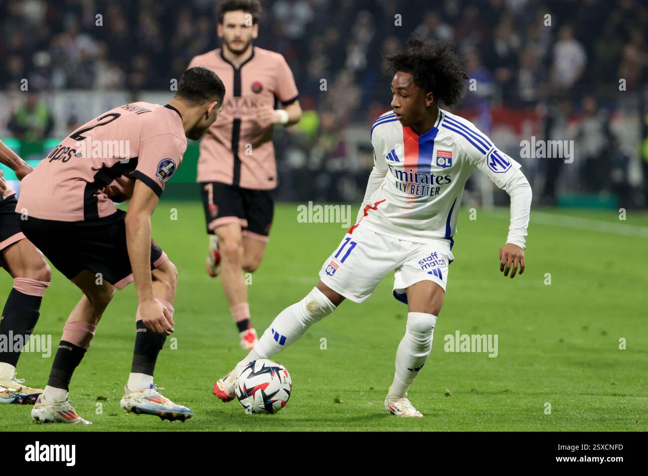 Decines Charpieu, France. 23rd Feb, 2025. Malick Fofana of Lyon during ...