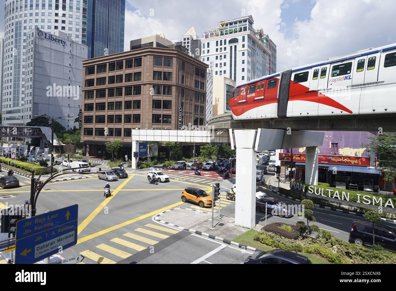 busy road intersection area in Chow Kit, Kuala Lumpur, Malaysia Stock ...