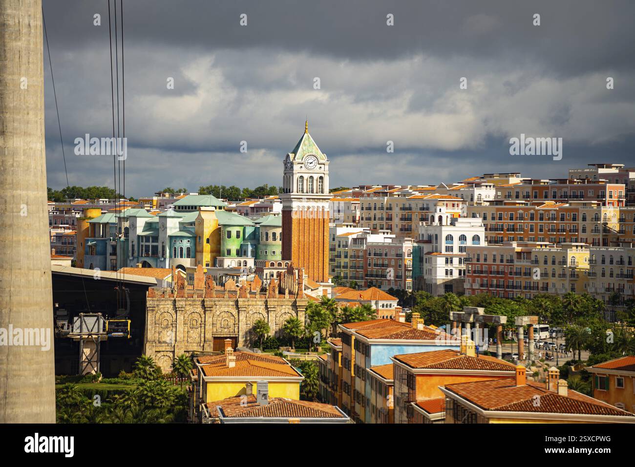 Cityscape featuring colorful buildings and historical architecture ...