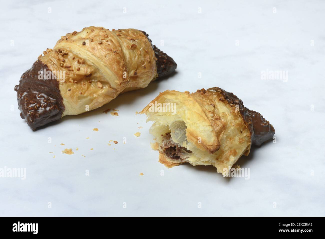 Croissants with chocolate corners, chocolate croissant, France, Europe ...
