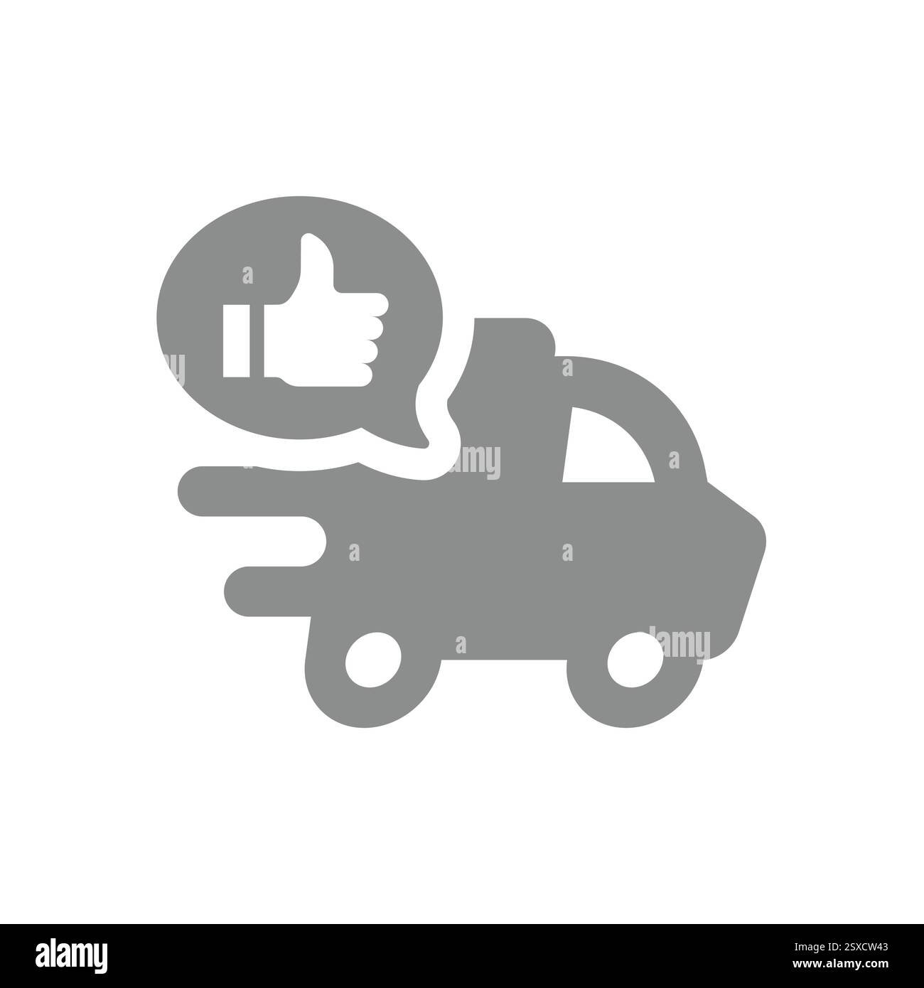 Positive feedback fast delivery service vector. Delivering van or truck ...