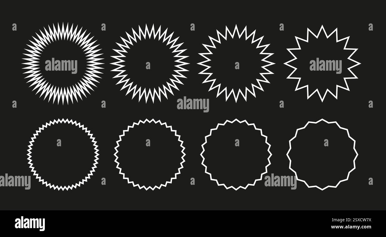 Wavy edge round line frame Stock Vector Image & Art - Alamy