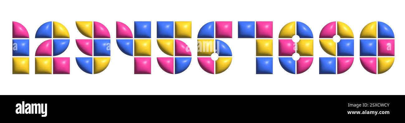3d geometric number set Stock Vector Image & Art - Alamy