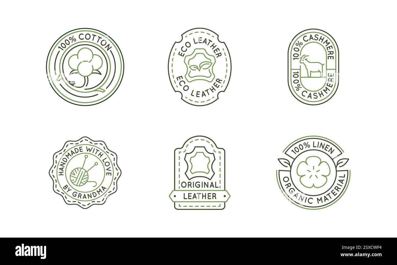 Set of 6 Material and Textile Logo Icons Stock Vector Image & Art - Alamy