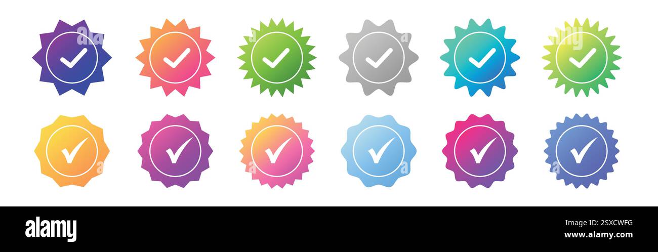 Colorful trendy check mark collection Stock Vector Image & Art - Alamy
