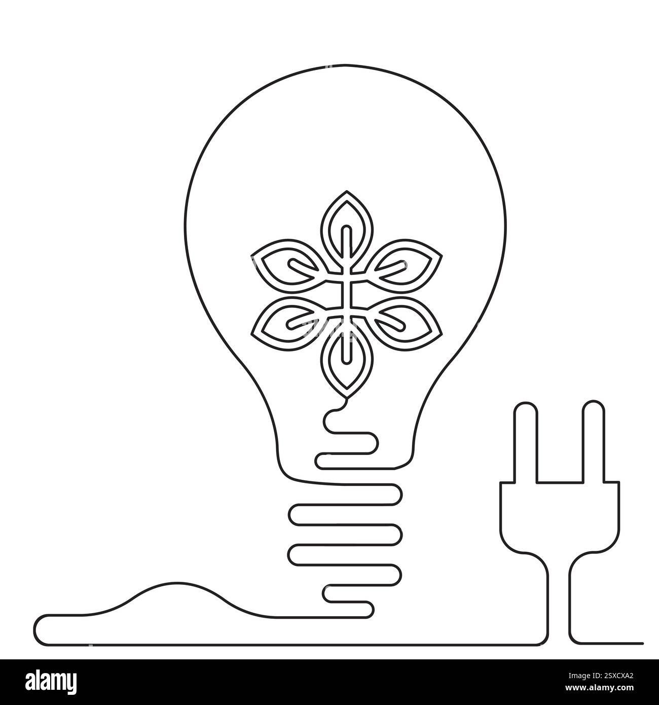 The ecology of a continuous one-line drawing of isolated outline vector ...