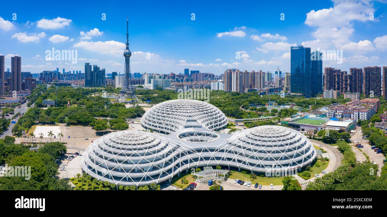 Aerial Scenery of Wenhua Park, Foshan City, Guangdong Province, China ...