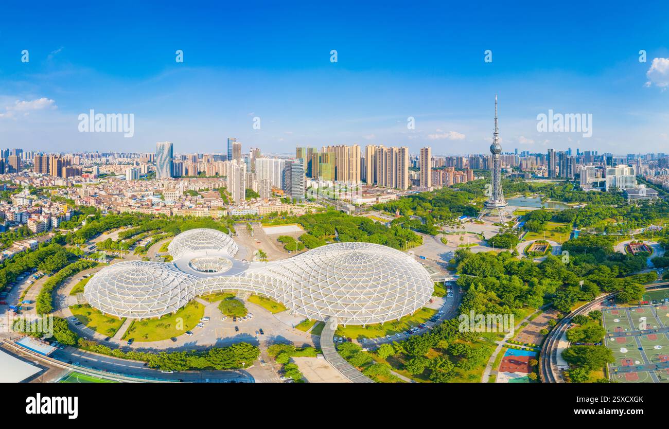Aerial Scenery of Wenhua Park, Foshan City, Guangdong Province, China ...