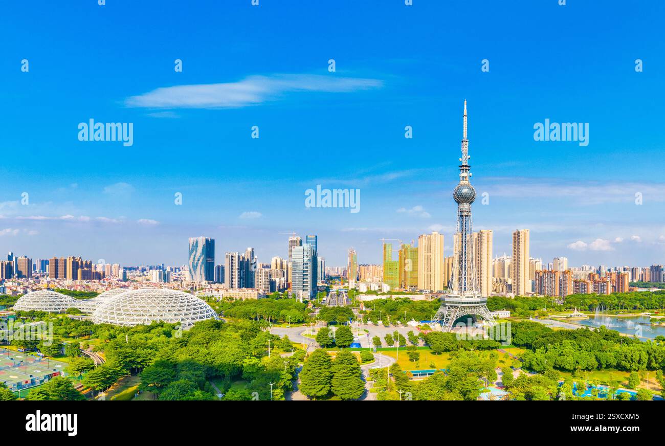 Aerial Scenery of Wenhua Park, Foshan City, Guangdong Province, China ...