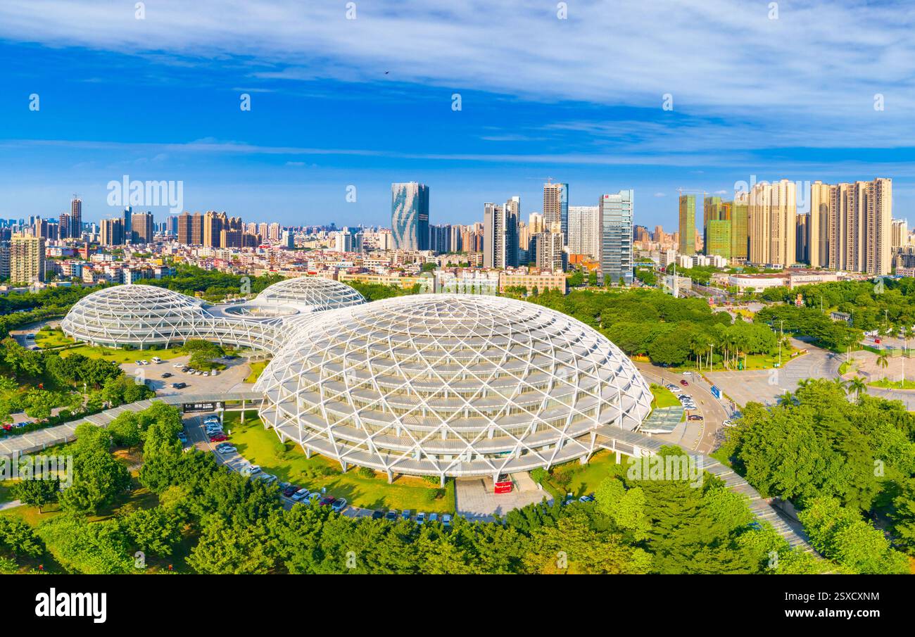 Aerial Scenery of Wenhua Park, Foshan City, Guangdong Province, China ...