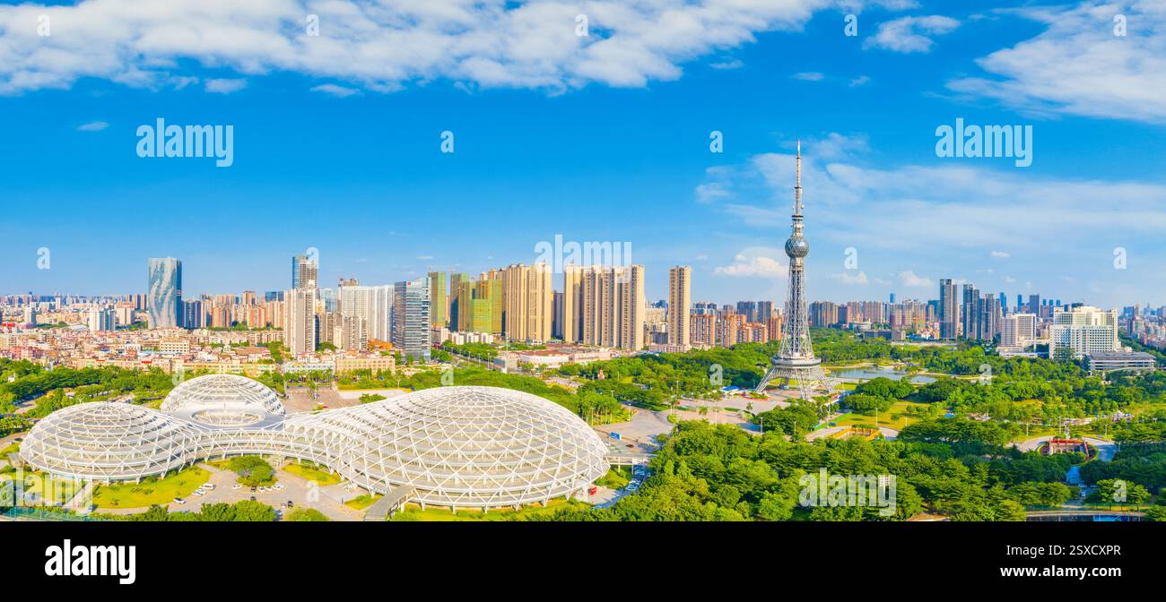 Aerial Scenery of Wenhua Park, Foshan City, Guangdong Province, China ...