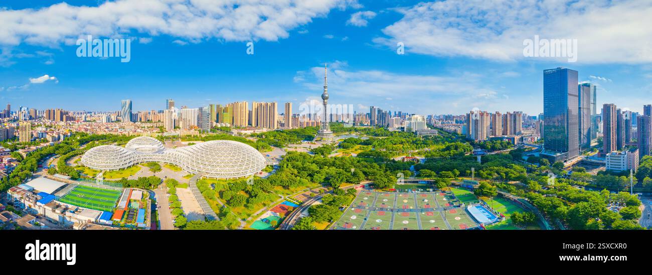 Aerial Scenery of Wenhua Park, Foshan City, Guangdong Province, China ...