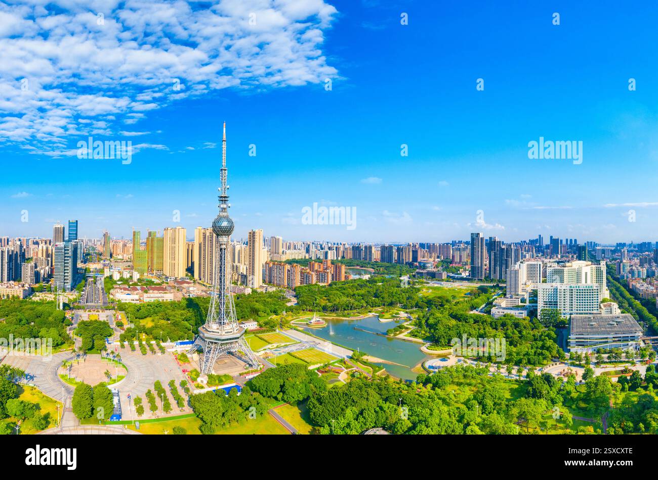 Aerial Scenery of Wenhua Park, Foshan City, Guangdong Province, China ...
