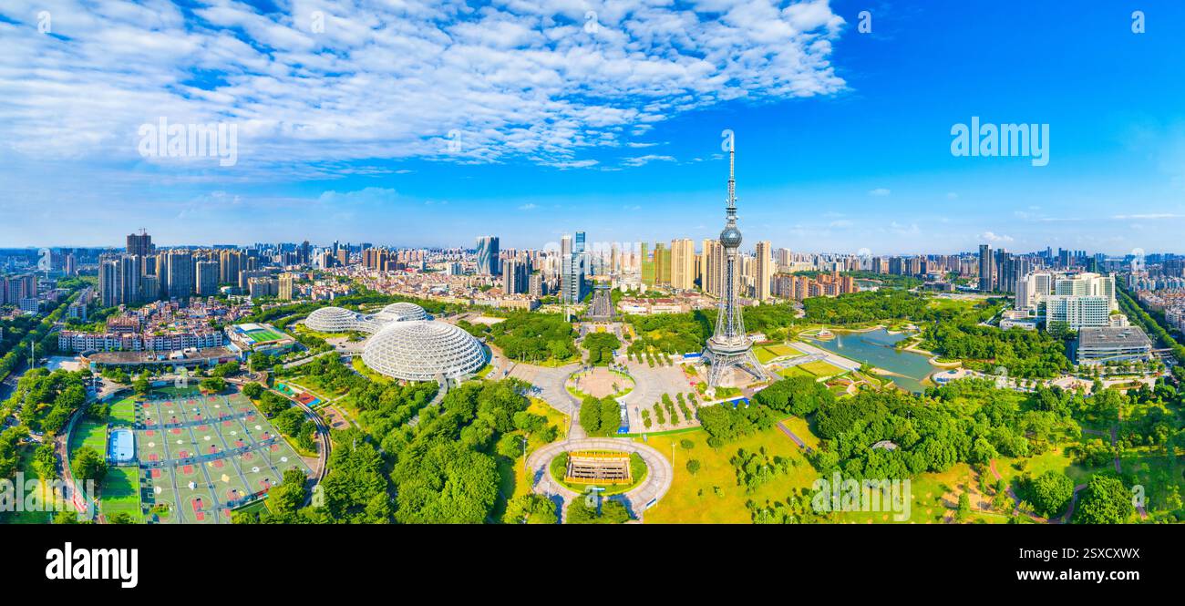 Aerial Scenery of Wenhua Park, Foshan City, Guangdong Province, China ...