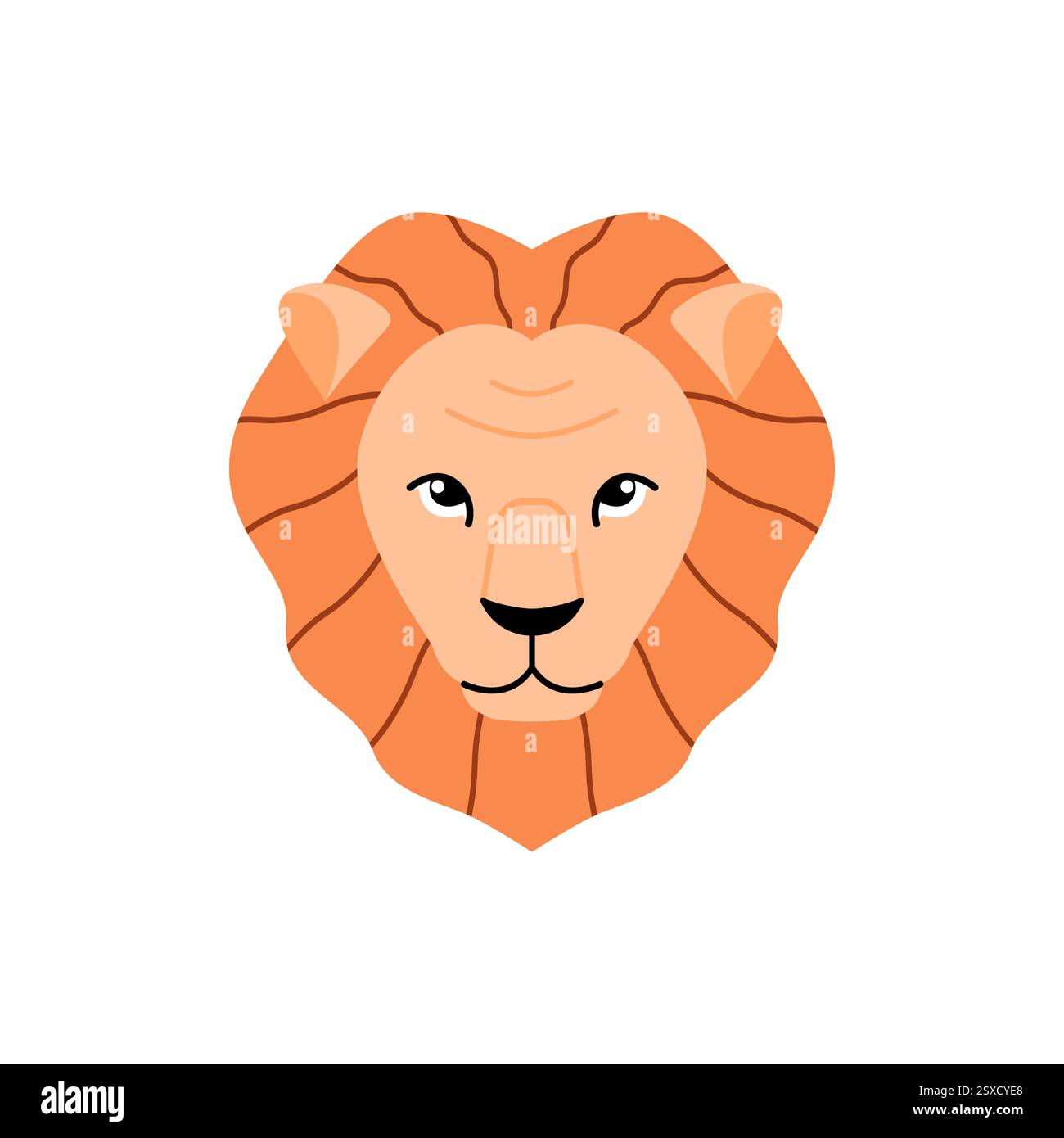 Lion flat icon illustration Stock Vector Images - Alamy