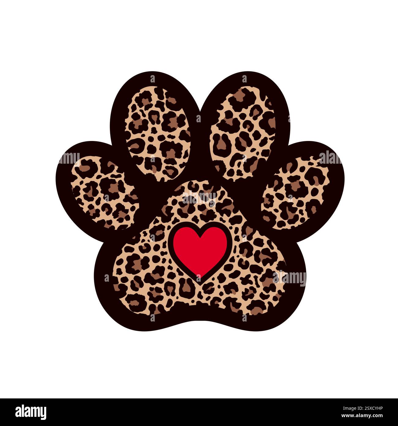 Paw print filled with leopard pattern Stock Vector Image & Art - Alamy