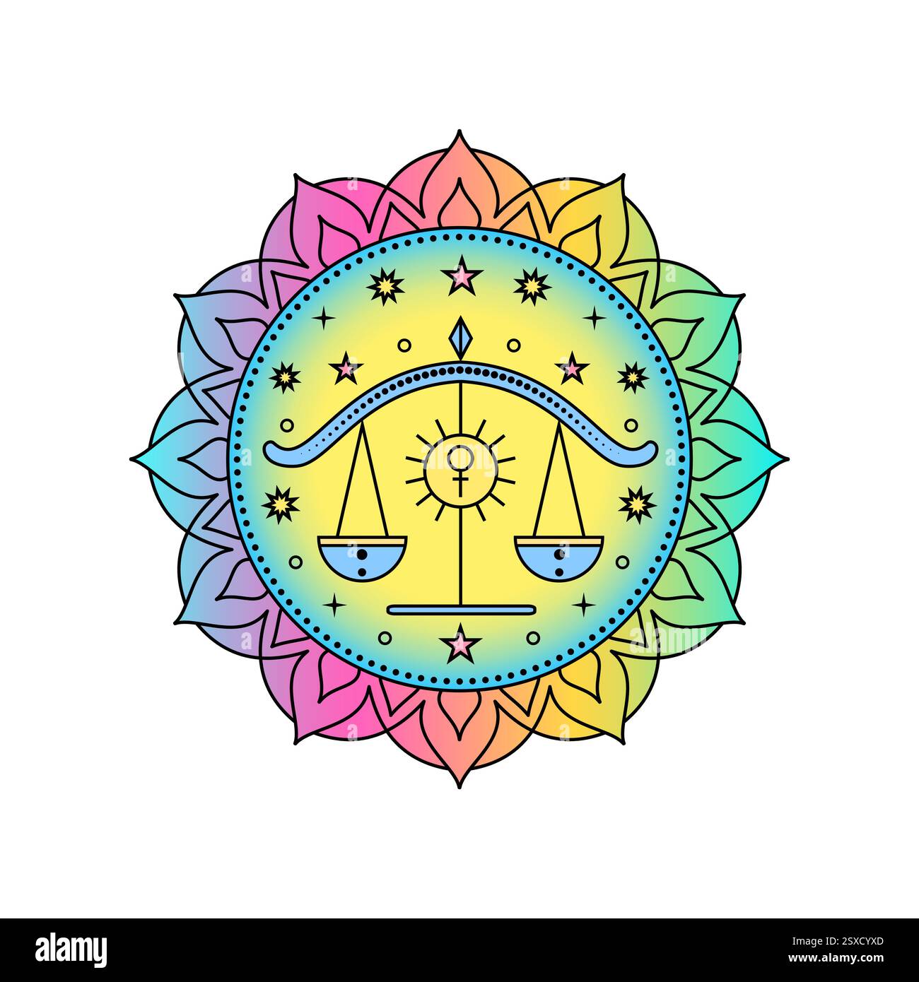 Libra Zodiac Sign in colorful palette Stock Vector Image & Art - Alamy