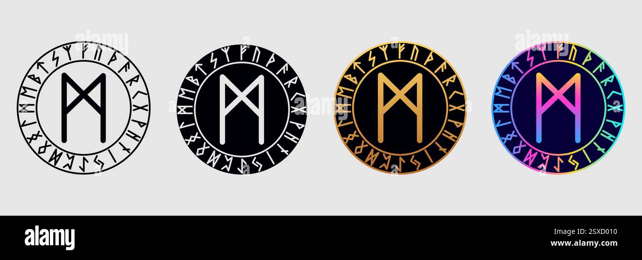 Scandinavian rune Mannaz Stock Vector Image & Art - Alamy