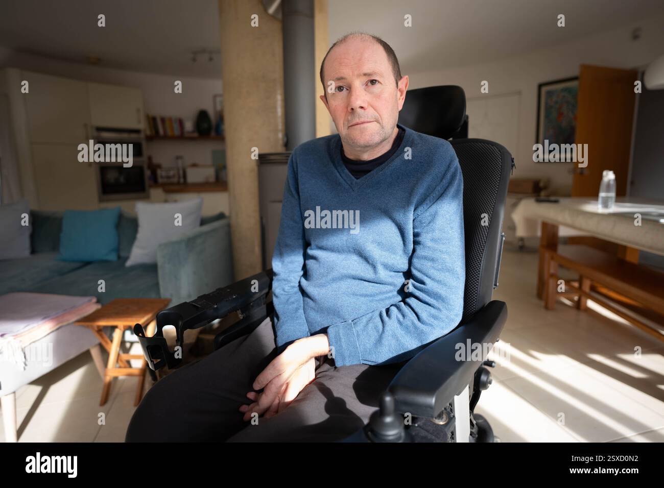 Phil Newby at his home in Rutland, East Midlands. Phil is living with ...