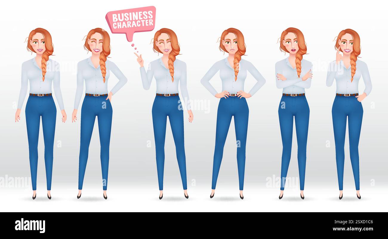 Business woman character vector set. Businesswoman characters with ...